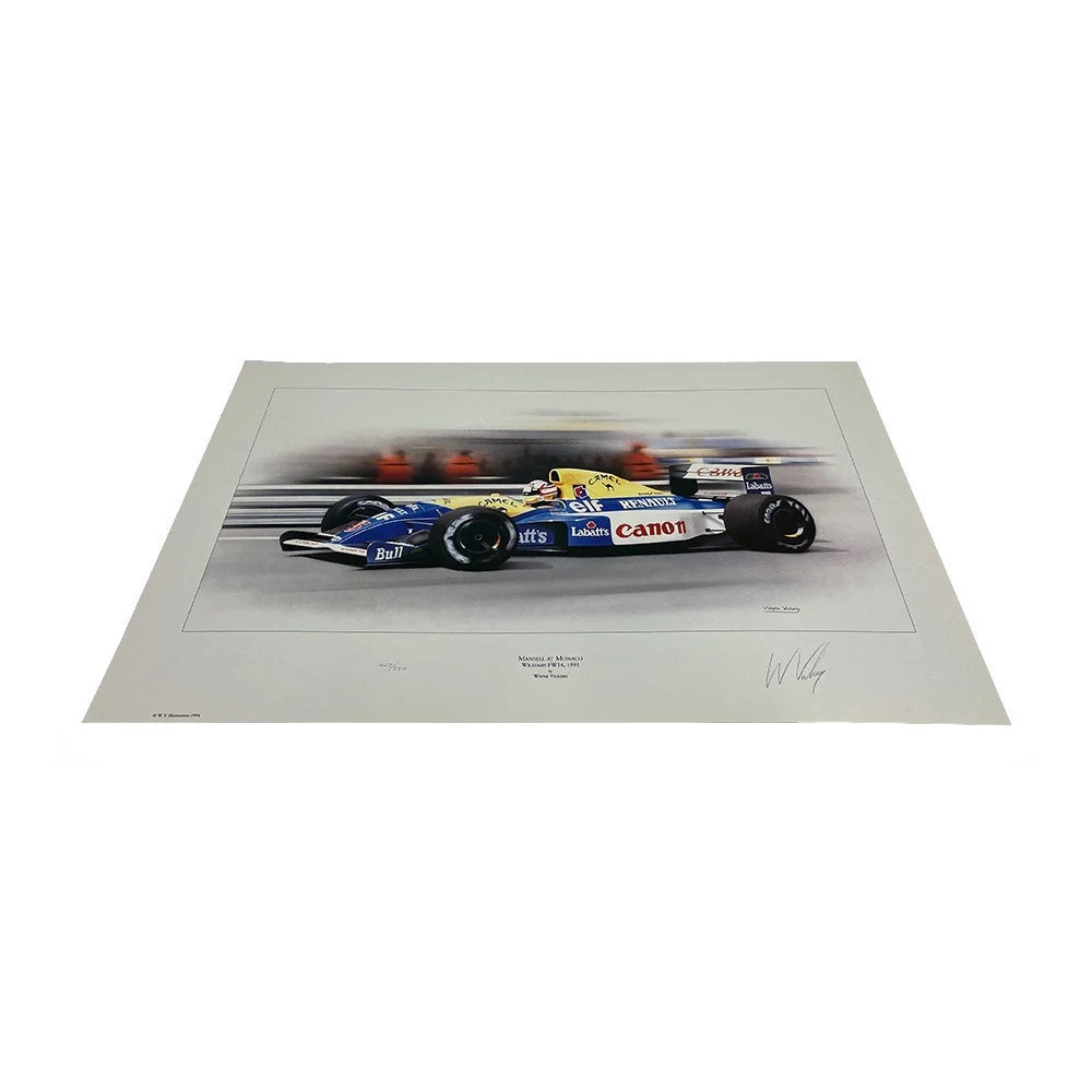 Vintage Limited Edition Print of Mansell at Monaco by Wayne Vickery - Etsy