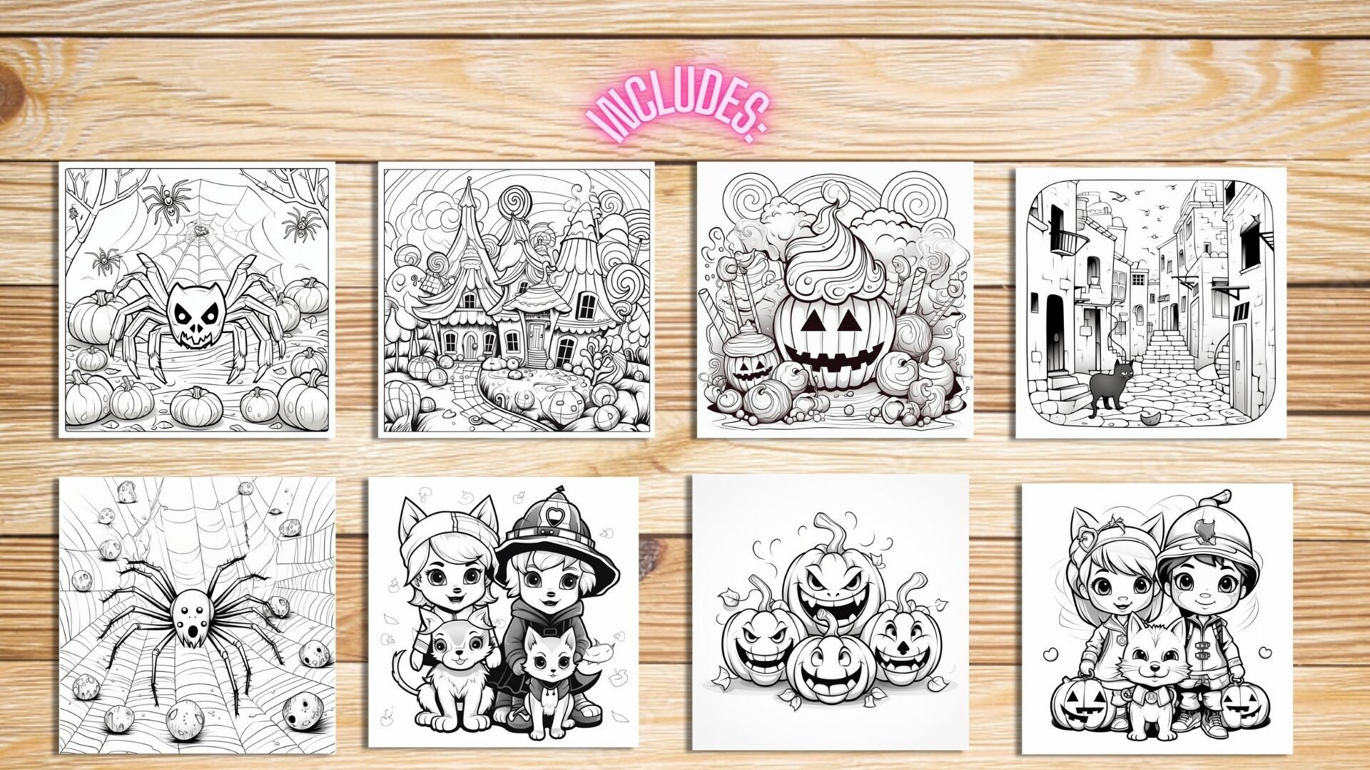 Spooky Halloween Coloring Book: 50 Printable Pages of Fun for - Etsy