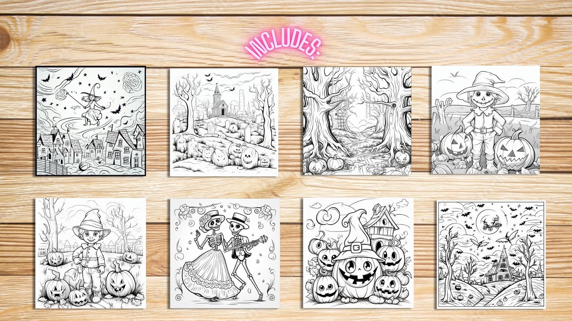 Spooky Halloween Coloring Book: 50 Printable Pages of Fun for Kids! Fun ...