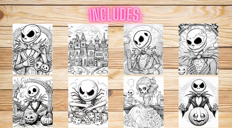 Nightmare Before Christmas Printable Coloring Book! Halloween Themed ...