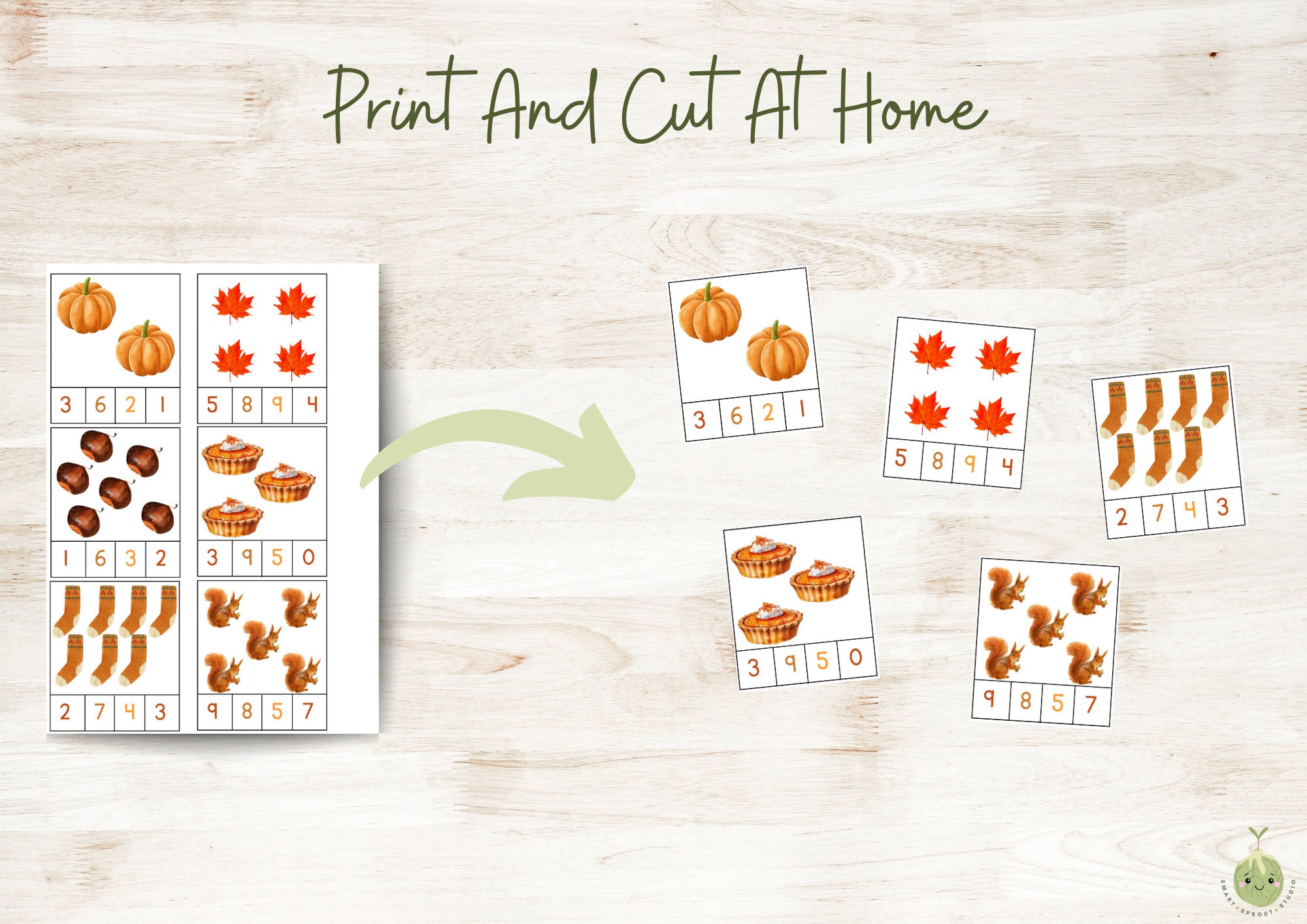 Count and Clip Cards 1-10 Printable Activity for Toddlers Montessori ...