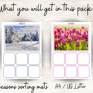 Homeschool Printable Seasons Sorting Activity for Kindergarten and ...
