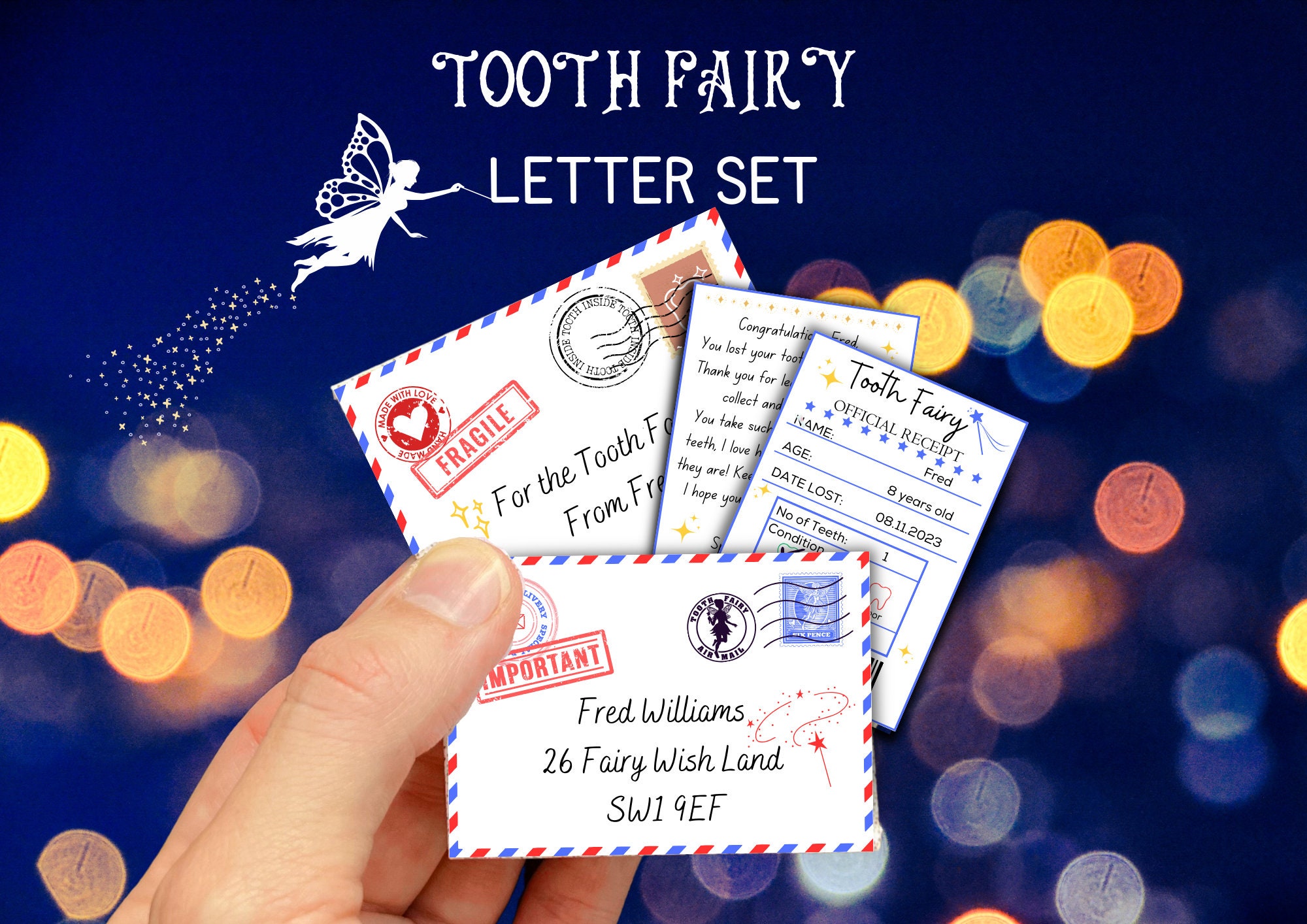 Tooth Fairy Letter Printable Tooth Fairy Receipt With Envelope Tooth ...
