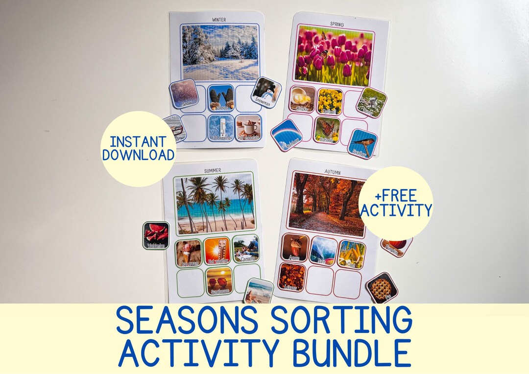 Homeschool Printable Seasons Sorting Activity for Kindergarten and ...