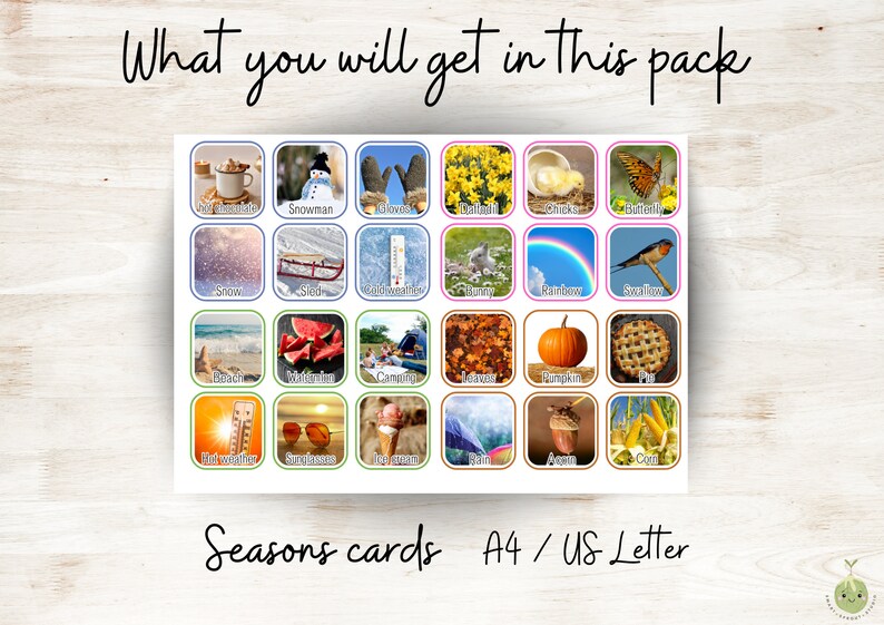 Homeschool Printable Seasons Sorting Activity for Kindergarten - Etsy