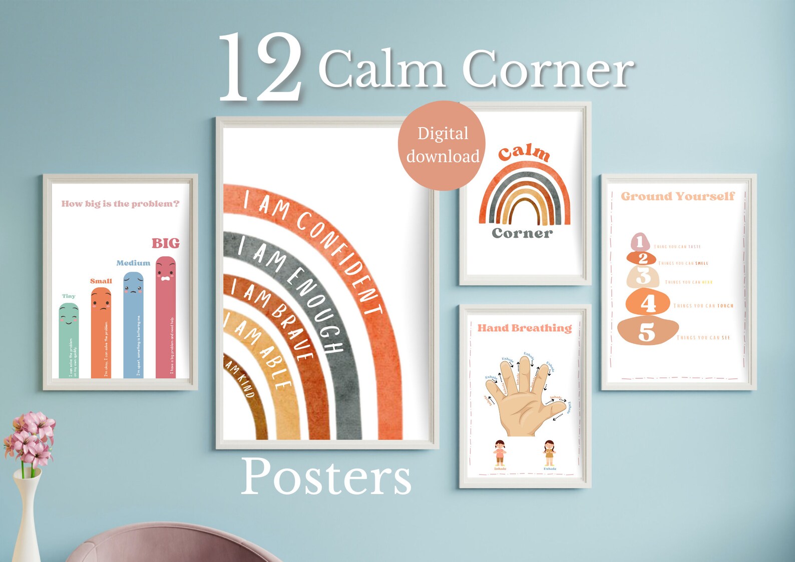 Calming Corner Poster Classroom Boho Calm Down Corner Printable ...