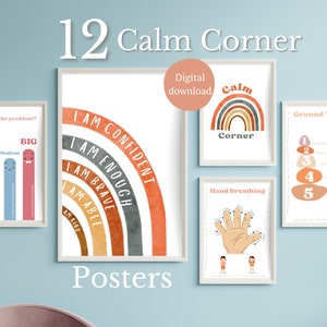 Calming Corner Poster Classroom Boho Calm Down Corner Printable ...