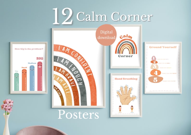 Calming Corner Poster Classroom Boho Calm Down Corner Printable ...