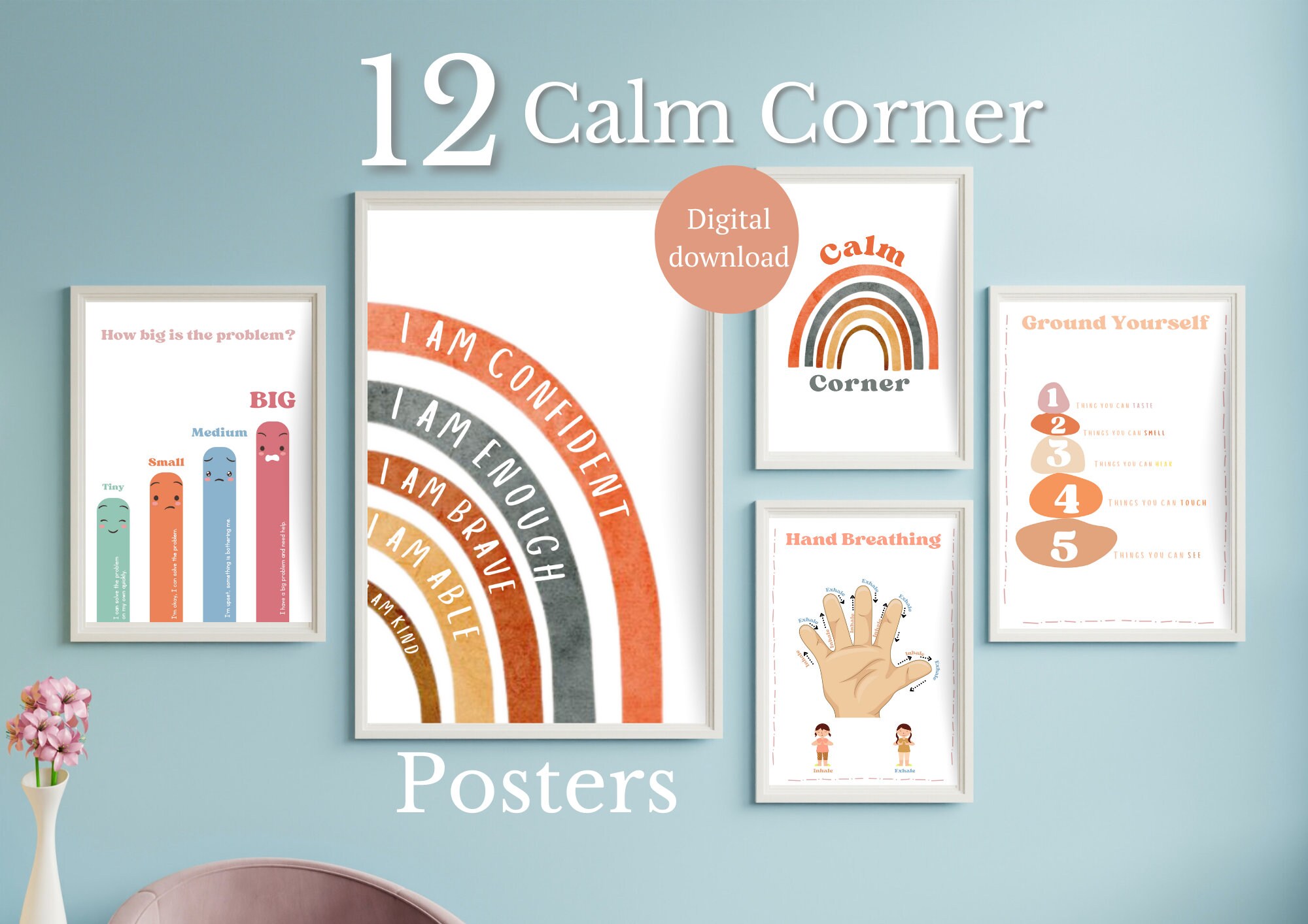 Calming Corner Poster Classroom Boho Calm Down Corner Printable ...