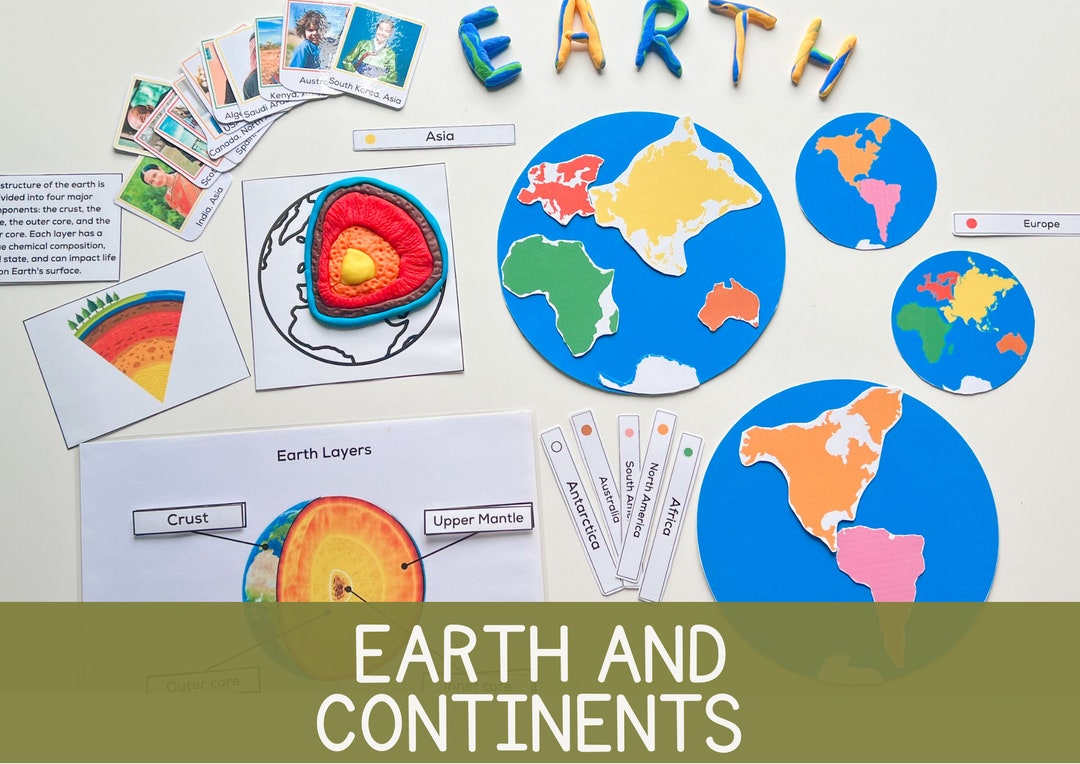 Printable Earth and Continents Montessori Unit Study for Kids ...