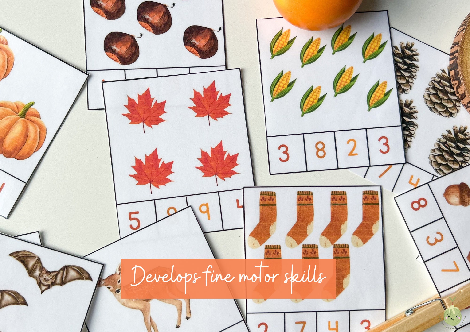 Count and Clip Cards 1-10 Printable Activity for Toddlers Montessori ...