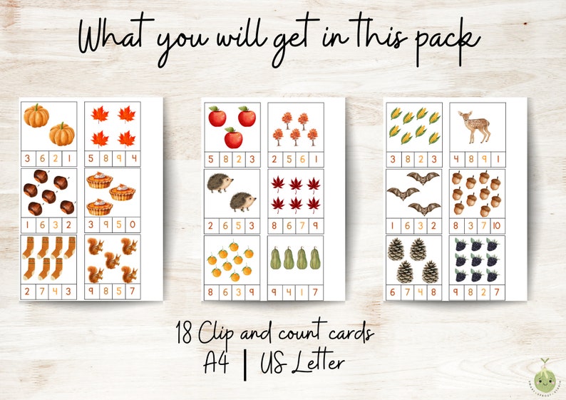 Count and Clip Cards 1-10 Printable Activity for Toddlers Montessori ...