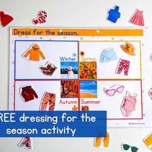 Homeschool Printable Seasons Sorting Activity for Kindergarten and ...