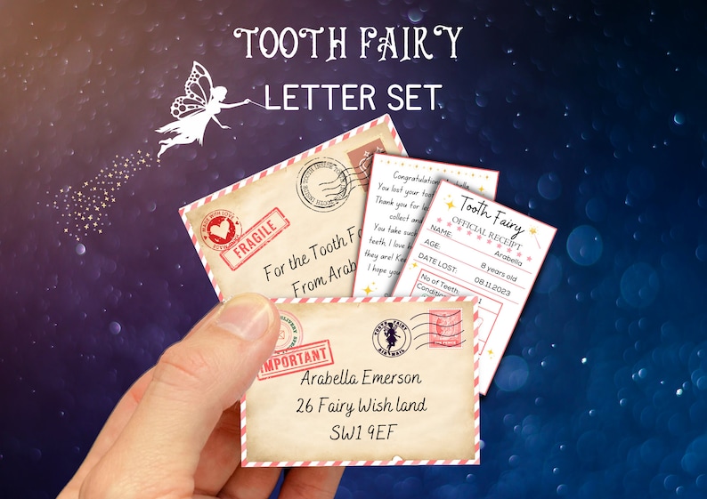 Tooth Fairy Letter Printable Tooth Fairy Receipt With Envelope Tooth ...