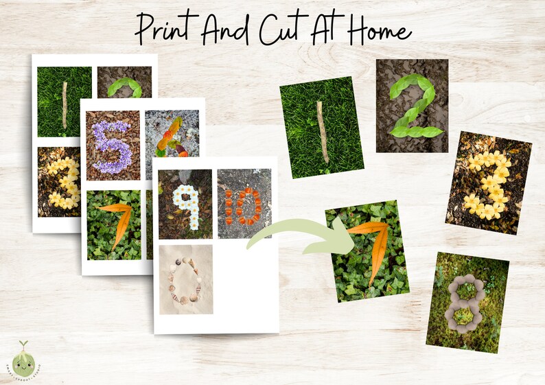 Nature Number Cards Flash Cards Montessori Materials Homeschool Toddler ...
