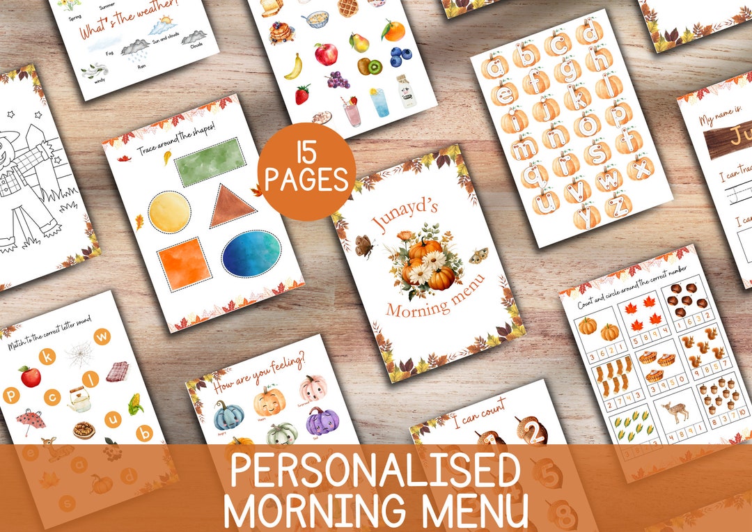 Morning Menu Homeschool Printable Morning Menu Preschool Morning Menu ...