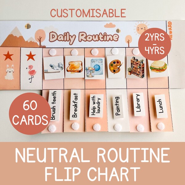 Editable Bedtime Routine Chart, Printable Folding / Flip Chart : Kids ...
