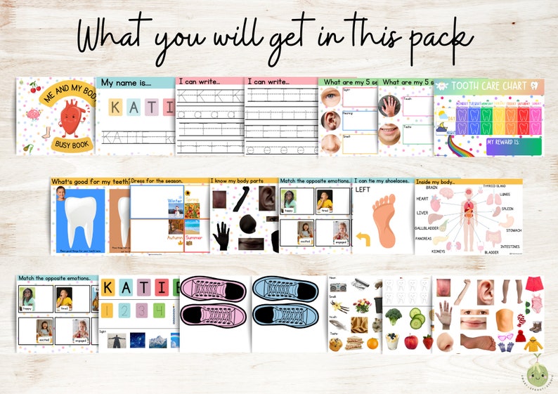 My Body Busy Book Printable Toddler Activities Preschool Curriculum ...