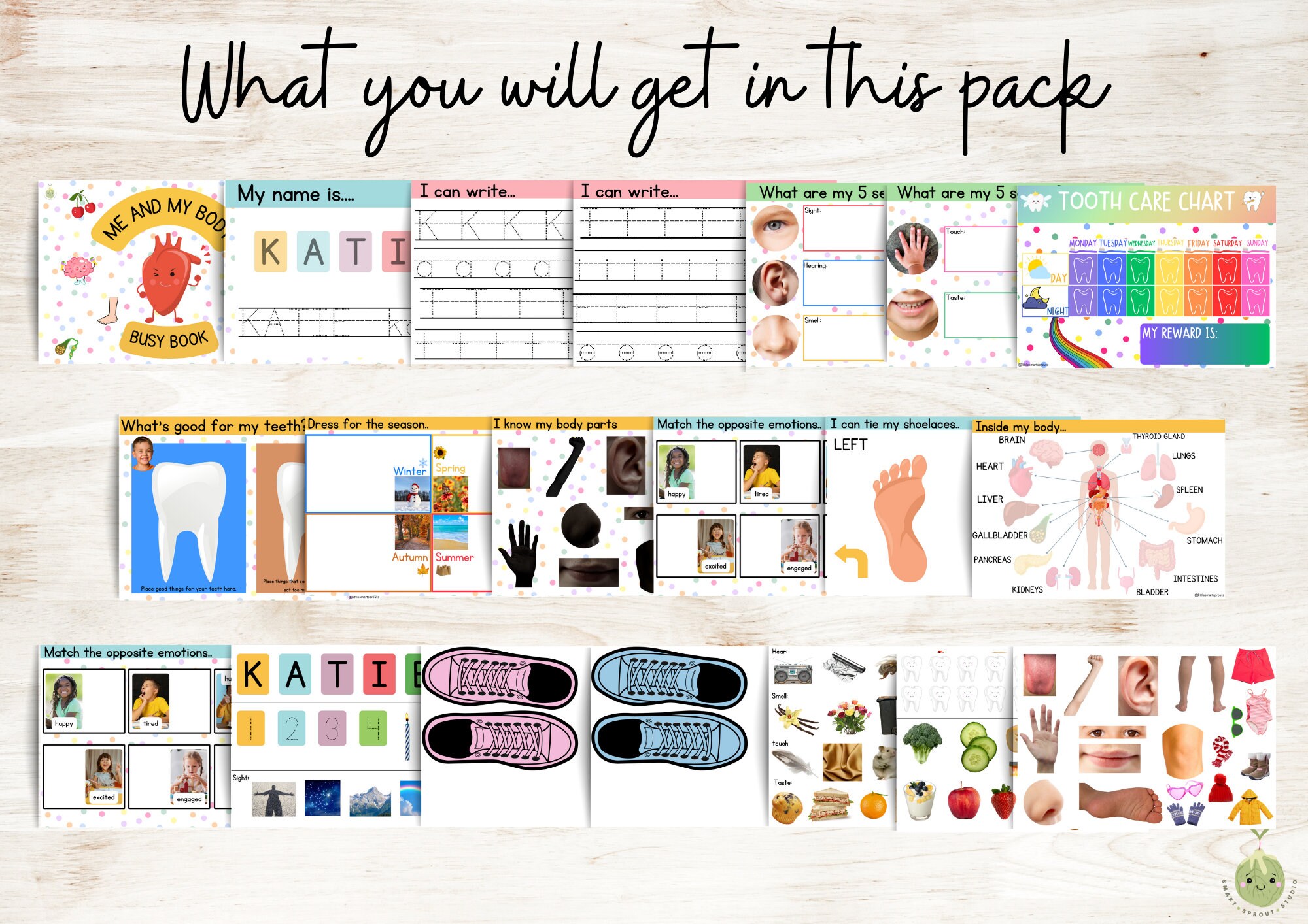 My Body Busy Book Printable Toddler Activities Preschool Curriculum ...