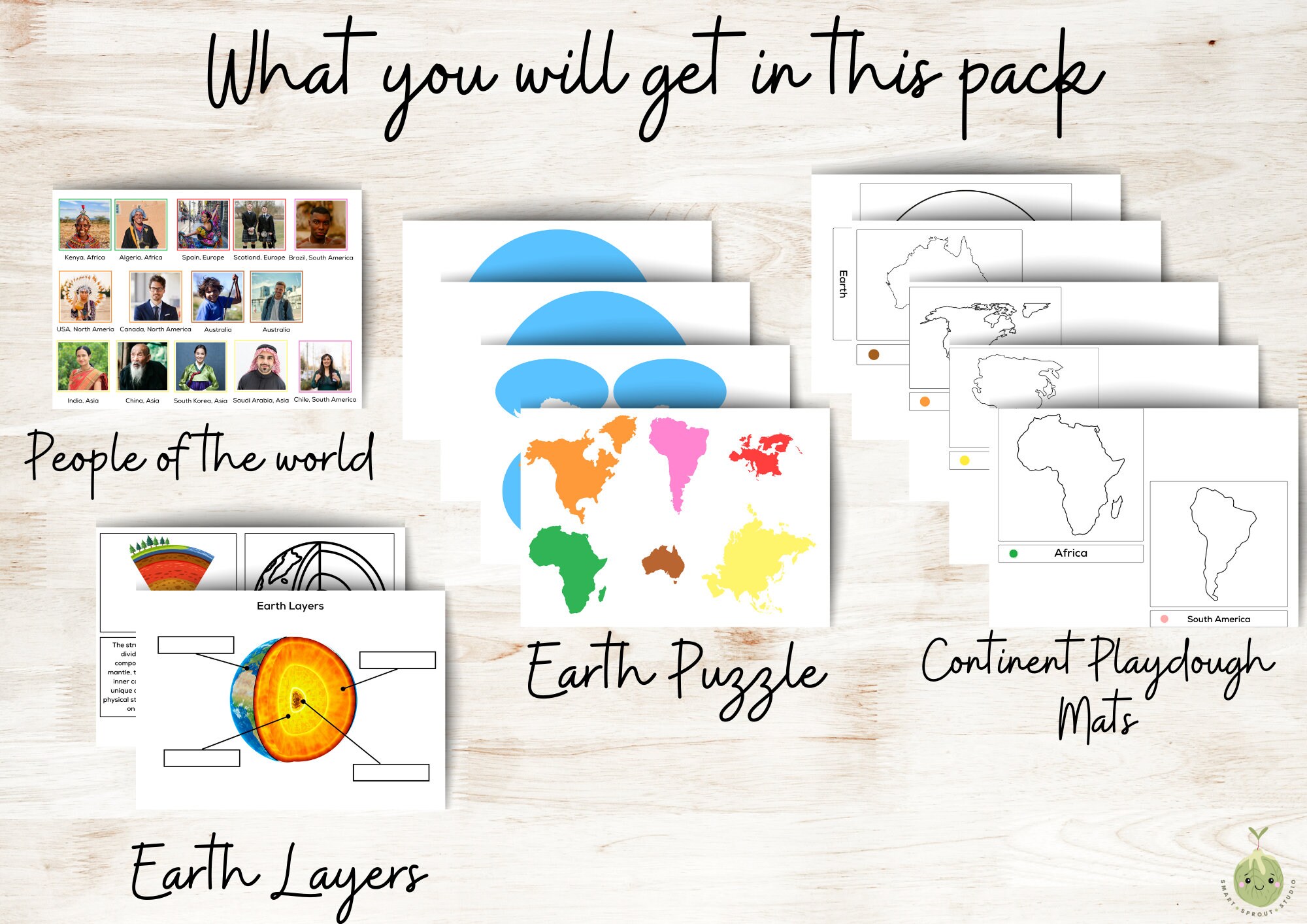 Printable Earth and Continents Montessori Unit Study for Kids ...