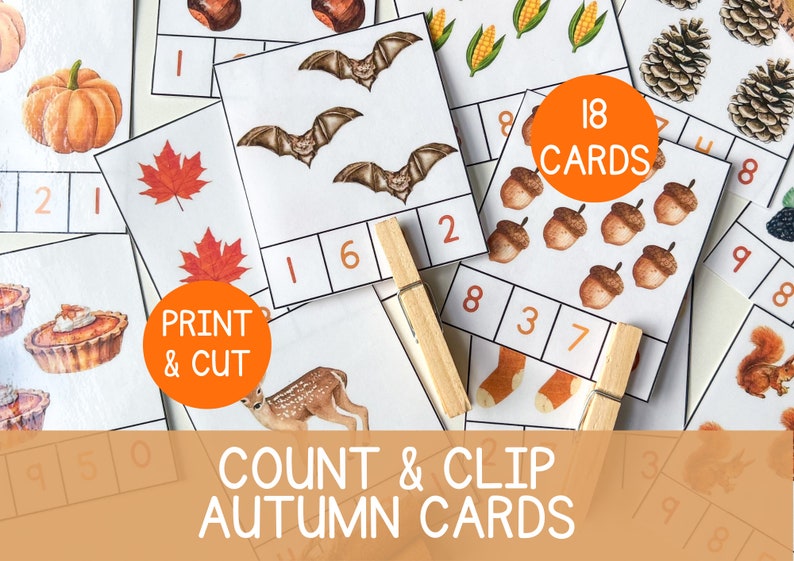 Count and Clip Cards 1-10 Printable Activity for Toddlers - Etsy