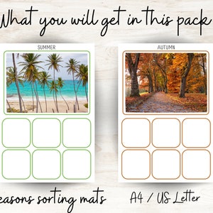 Homeschool Printable Seasons Sorting Activity for Kindergarten and ...
