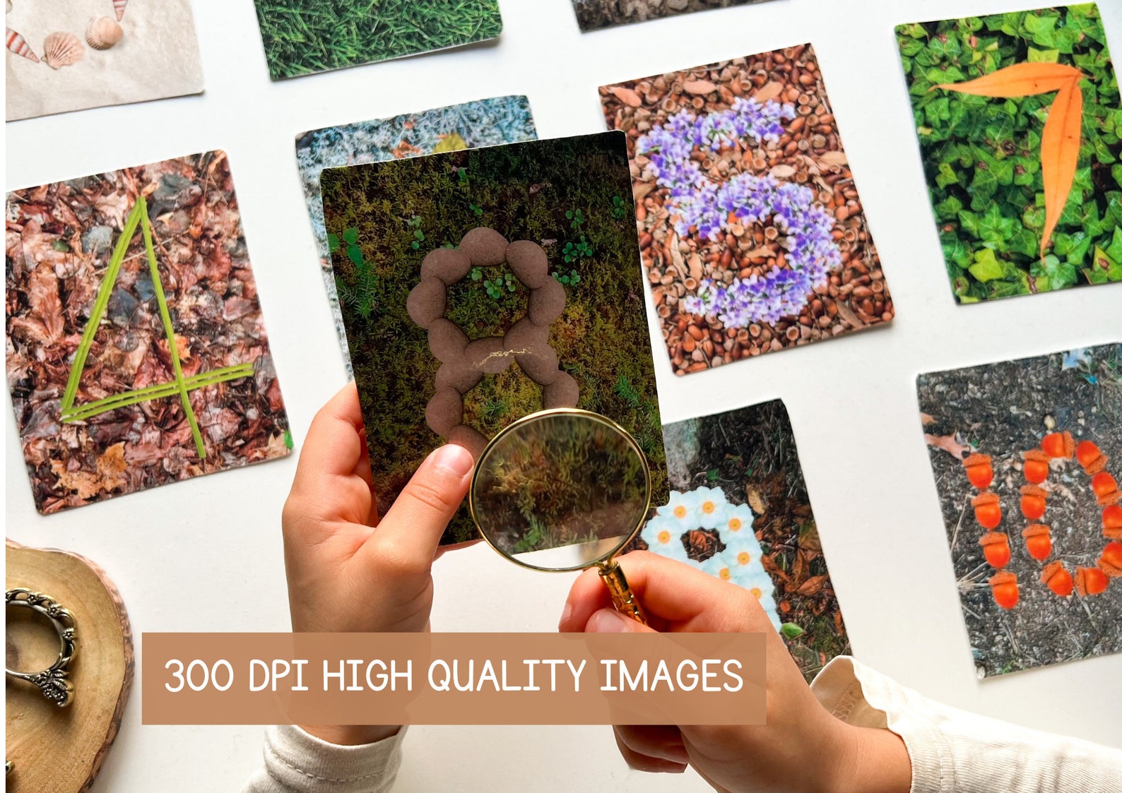 Nature Number Cards Flash Cards Montessori Materials Homeschool Toddler ...