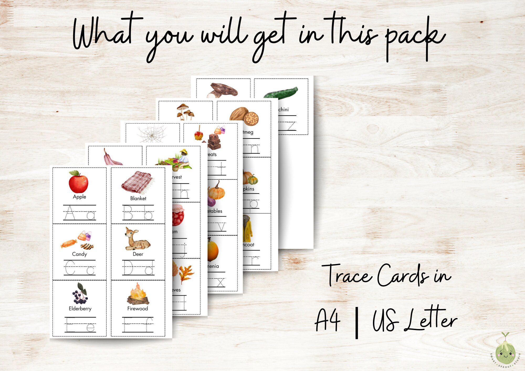 Alphabet Tracing Phonetic Cards Printable for Toddlers Montessori ...