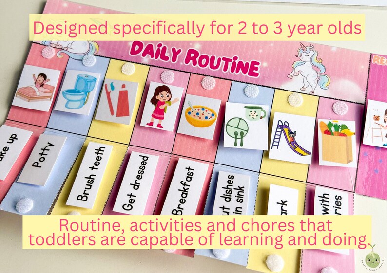 Chore Routine Chart for Toddlers Routine Flip Chart Visual Chore Chart ...