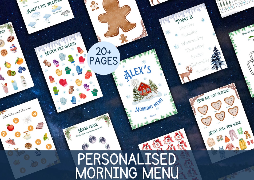 Morning Menu Homeschool Printable Morning Menu Preschool Morning Menu ...