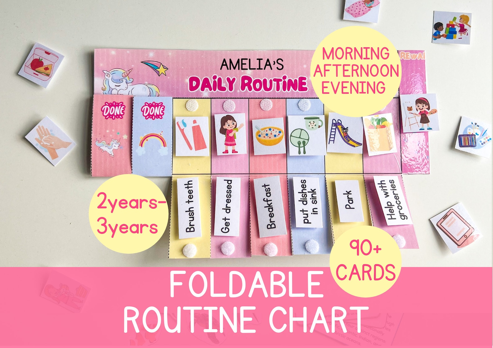 Chore Routine Chart for Toddlers Routine Flip Chart Visual Chore Chart ...