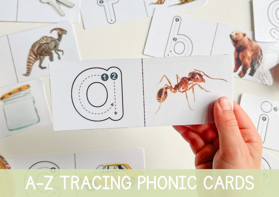 Alphabet Tracing Phonetic Cards Printable for Toddlers Montessori ...