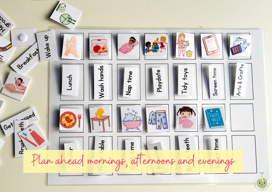 Chore Routine Chart for Toddlers Routine Flip Chart Visual Chore Chart ...