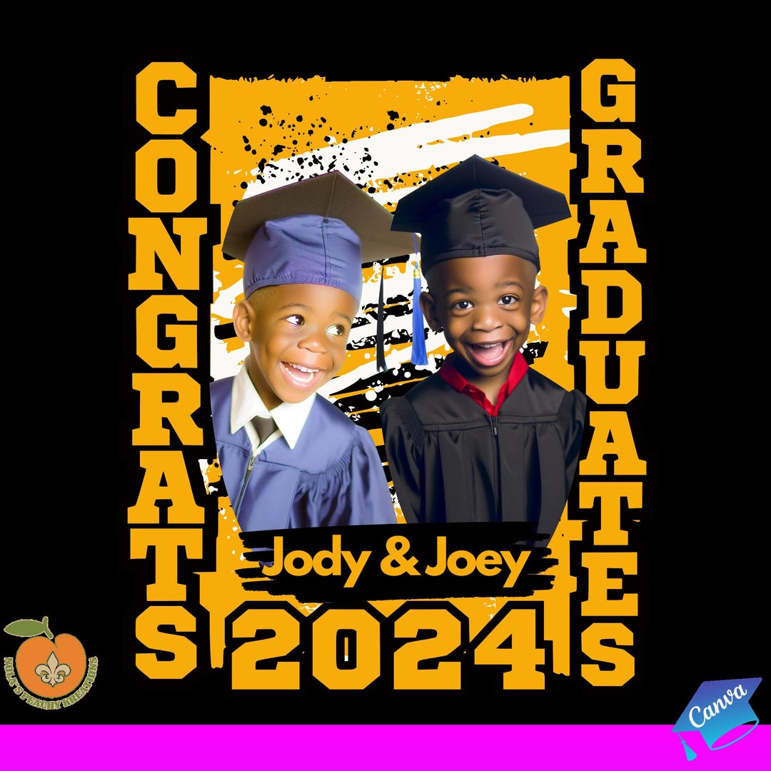 Editable Graduation T-shirt Design for Twins SVG File | Customizable ...