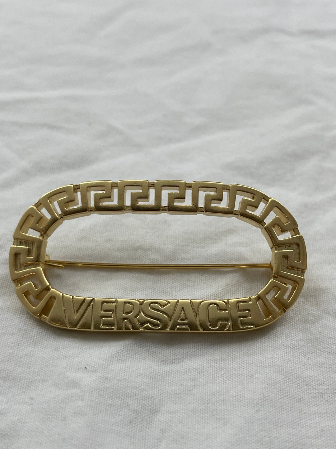 Vintage Versace Gold Brooch With Giftbag - Etsy