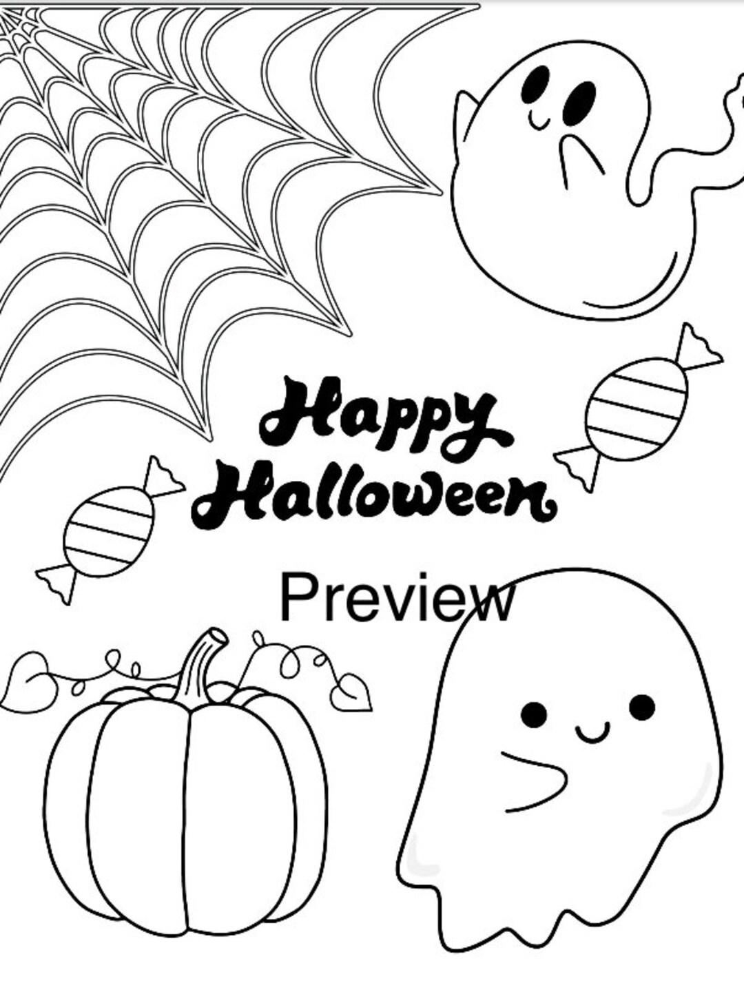 Happy Halloween Coloring Sheet Halloween Activity Printable - Etsy