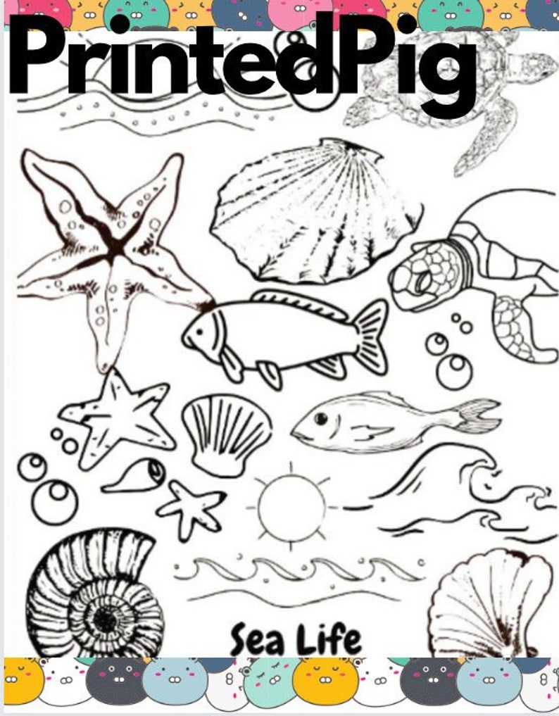 Coloring Page Teacher Resource Ocean and Sea Life Coloring - Etsy