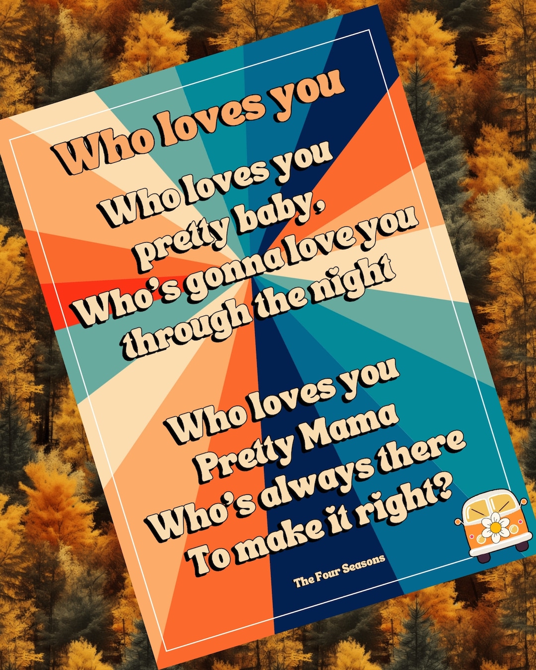 Frankie Valli Four Seasons Digital Print Poster 'who Loves You' Lyrics ...