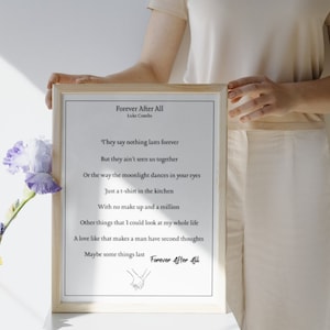 Forever After All. Lyrics Poster Luke Combs. Digital Download Only ...