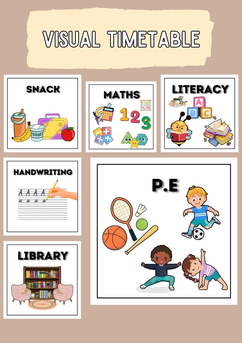 40 Visuals - Timetable Schedule for School. Digital Download. Display ...