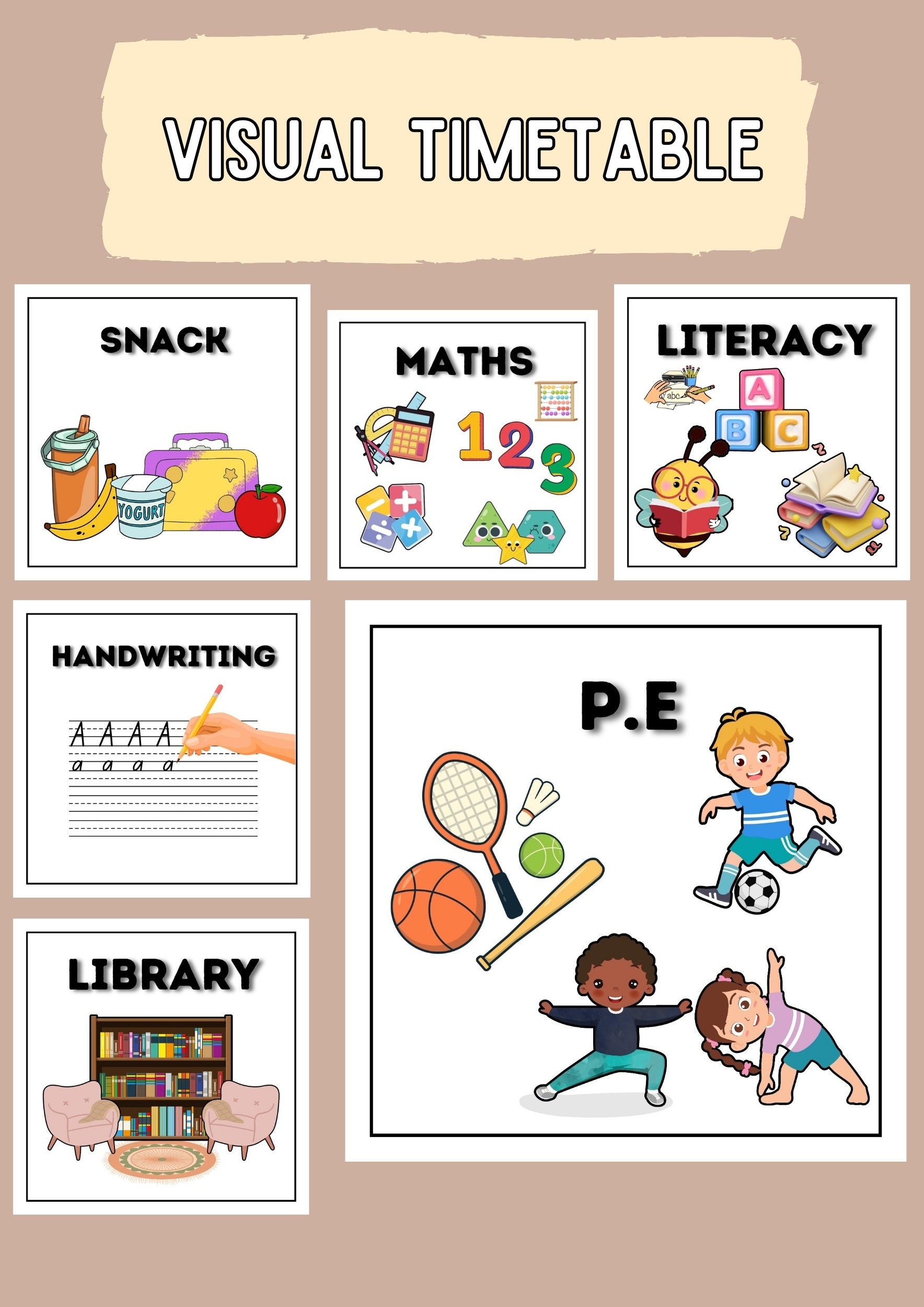 40 Visuals - Timetable Schedule for School. Digital Download. Display ...