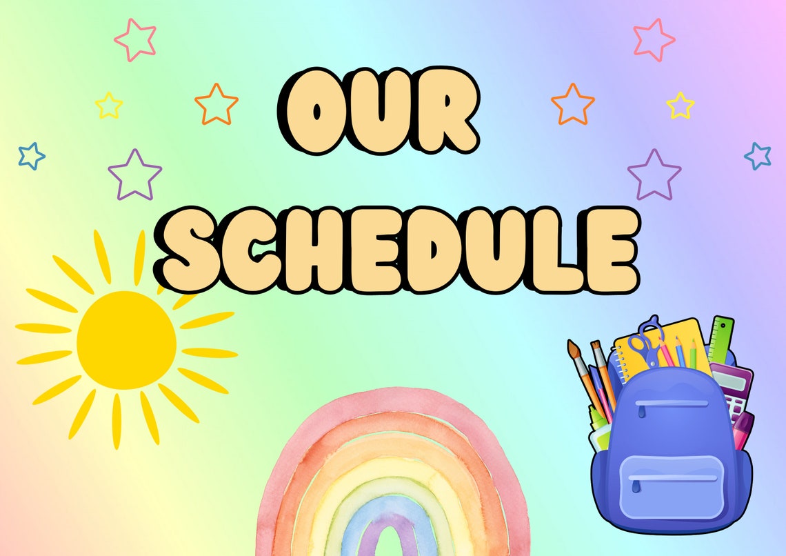 40 Visuals - Timetable Schedule for School. Digital Download. Display ...