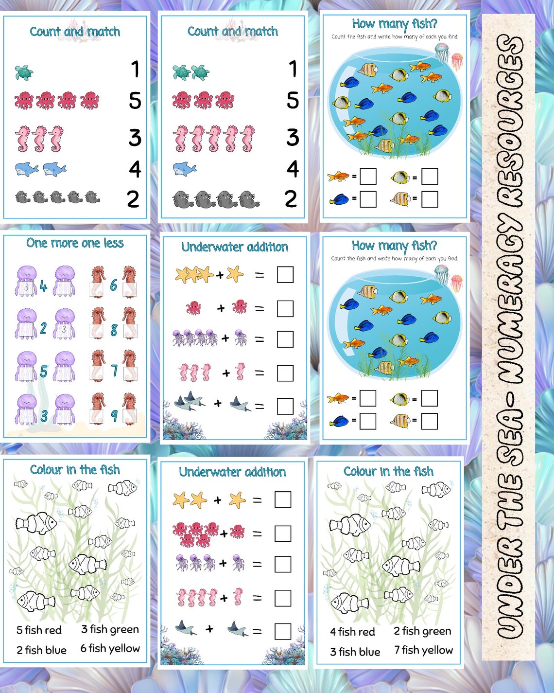 Under the Sea Counting Numeracy Resources. Digital Download Only. - Etsy
