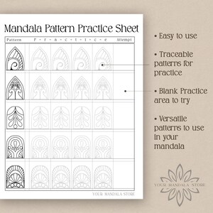 30 Patterns Mandala Pattern Practice Sheets PDF Digital - Etsy