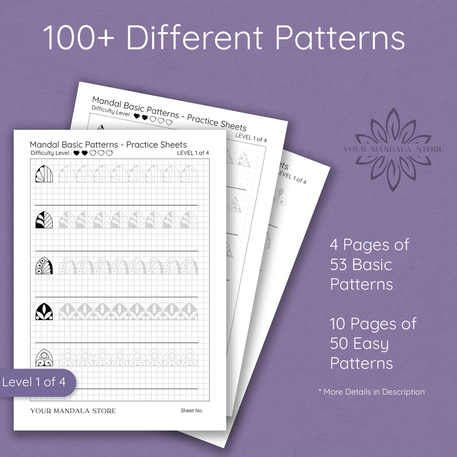 Buy Mandala Pattern Sheet for Practice Mindful Mandala Practice for ...