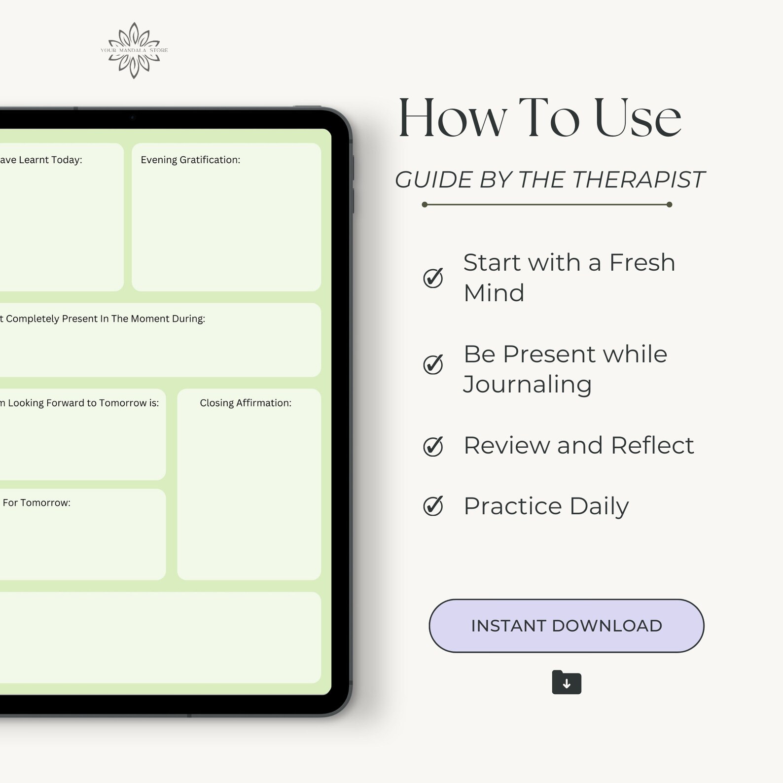 Daily Mental Health Journal Printable Guided Morning Intention Journal ...