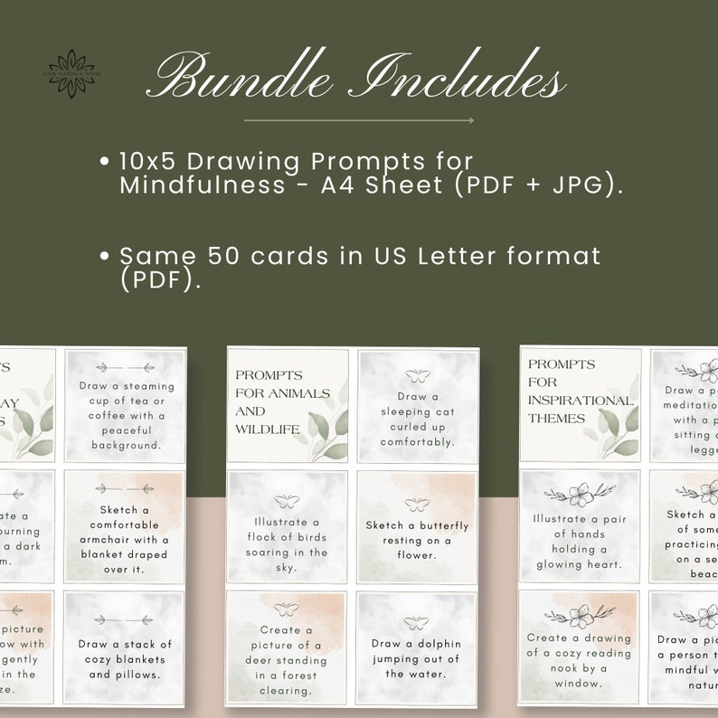 Drawing Prompt Card for Mindfulness Art Therapy Card for Group Session ...