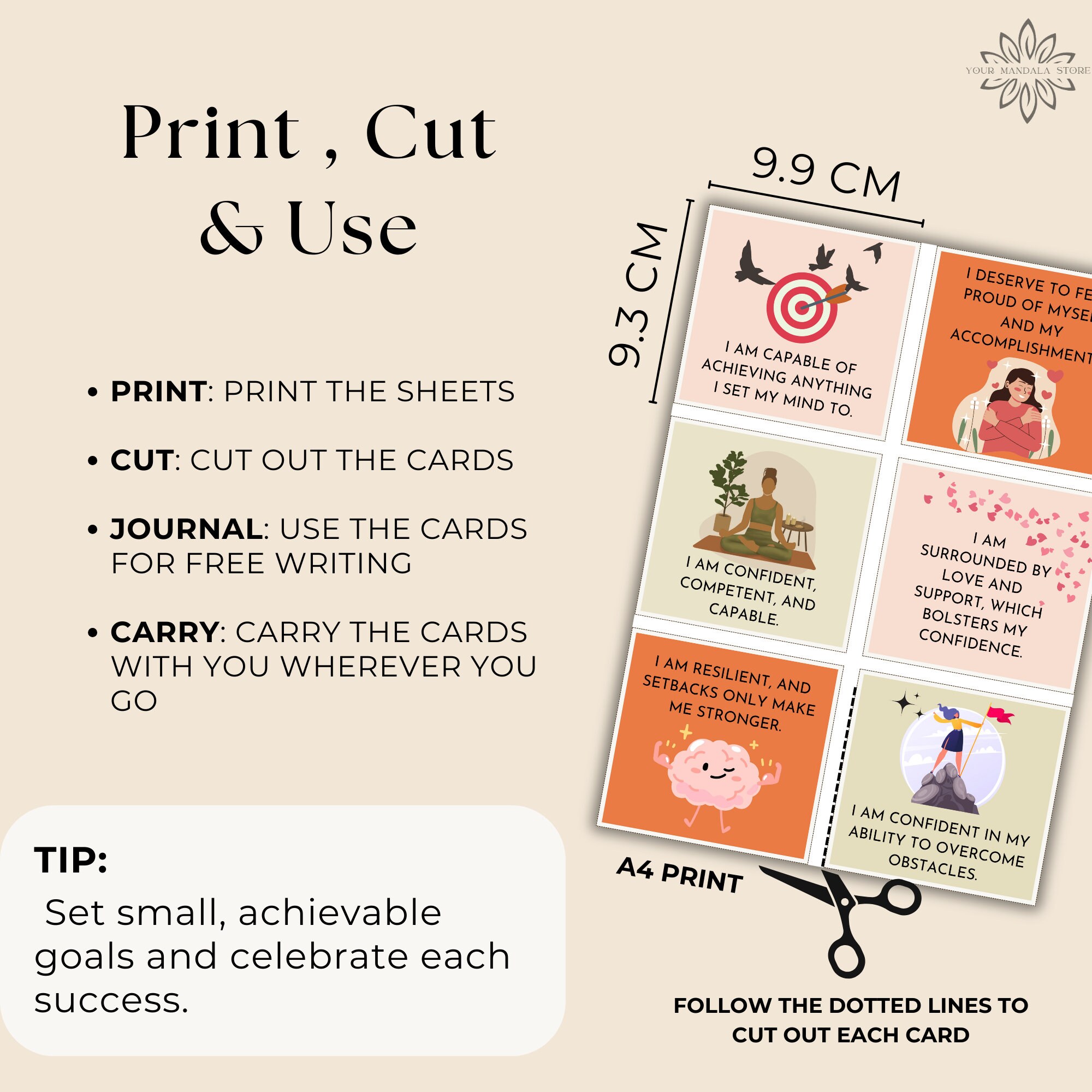 Confidence Affirmation Card Printable Mindfulness Card for Confidence ...