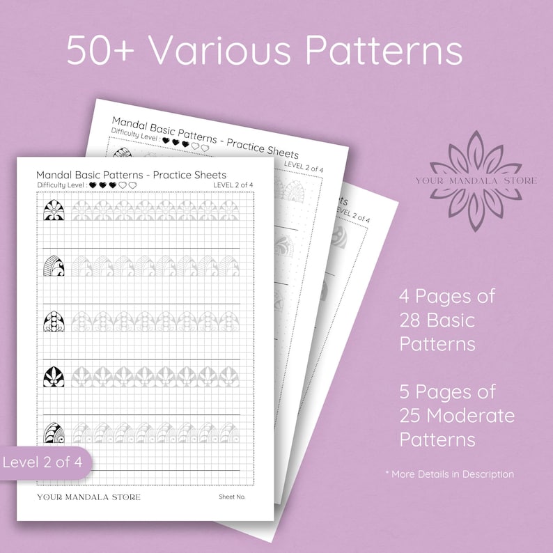 Easy Mandala Pattern Tracing Templates Mandala Printable Digital ...