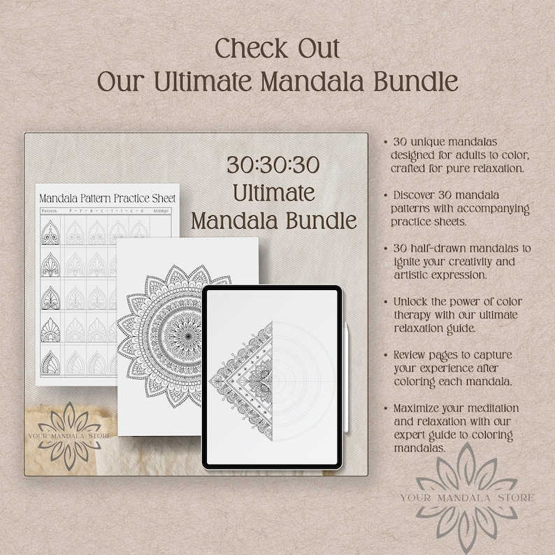 30 Patterns Mandala Pattern Practice Sheets PDF Digital - Etsy